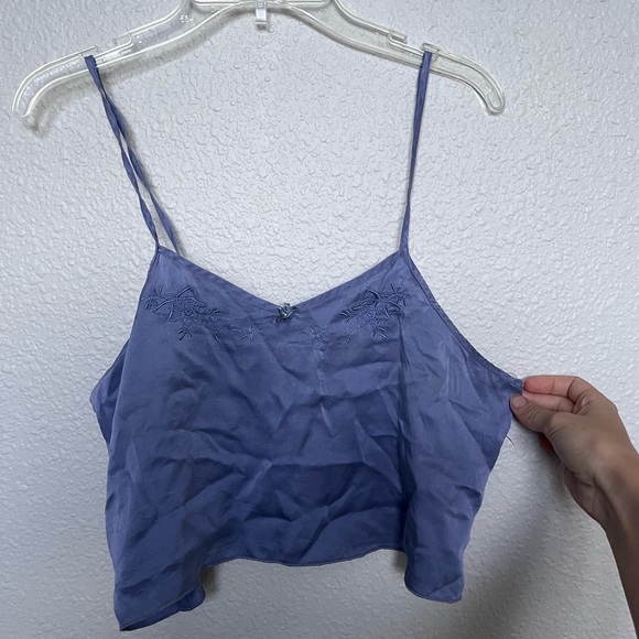 Tops | Vintage Periwinkle Silk Tank | Poshmark